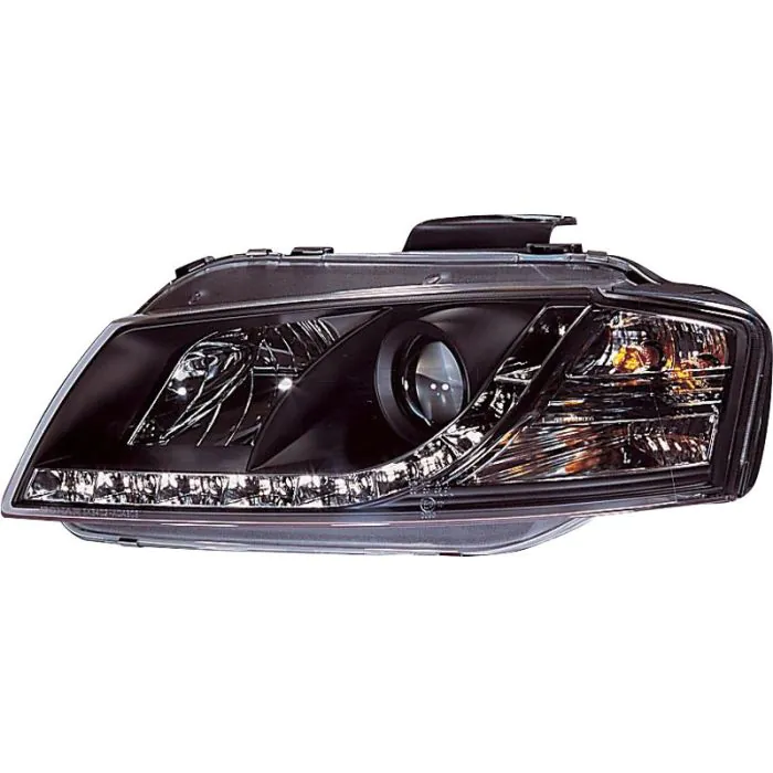 SK Import Scheinwerfer DRL Schwarzes Gehause Audi A3 Pre Facelift
